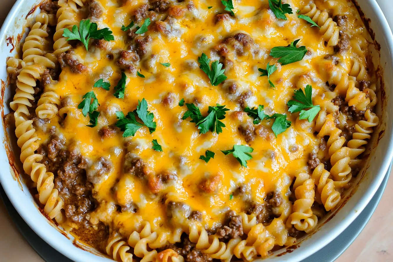 CHEESY BEEF CASSEROLE MAKE AHEAD DINNER IDEA ⏱️